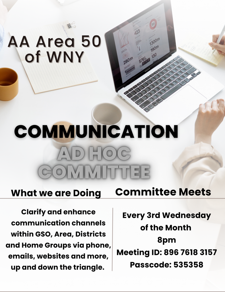 Area 50 Communication Ad Hoc Committee Meeting - Area 50 WNY