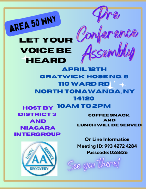 Pre-Conference General Service Assembly - Area 50 WNY